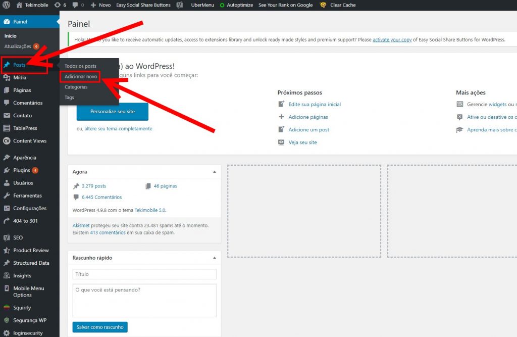 Como publicar um post no Wordpress facilmente | Tekimobile