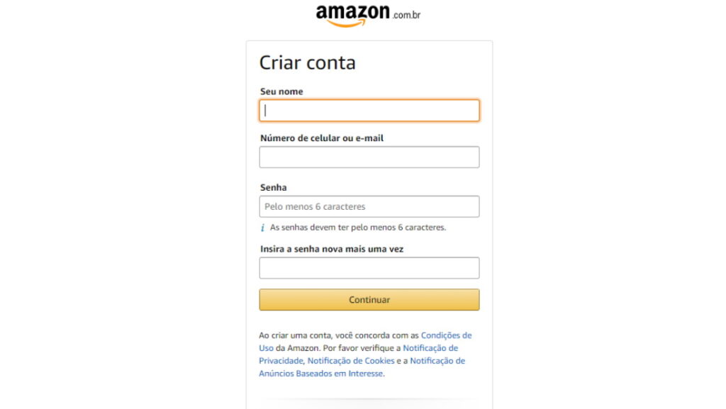 Como abrir conta na Amazon de modo simples em poucos passos