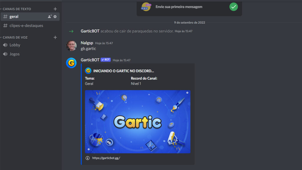 Como jogar o Gartic pelo Discord de modo simples