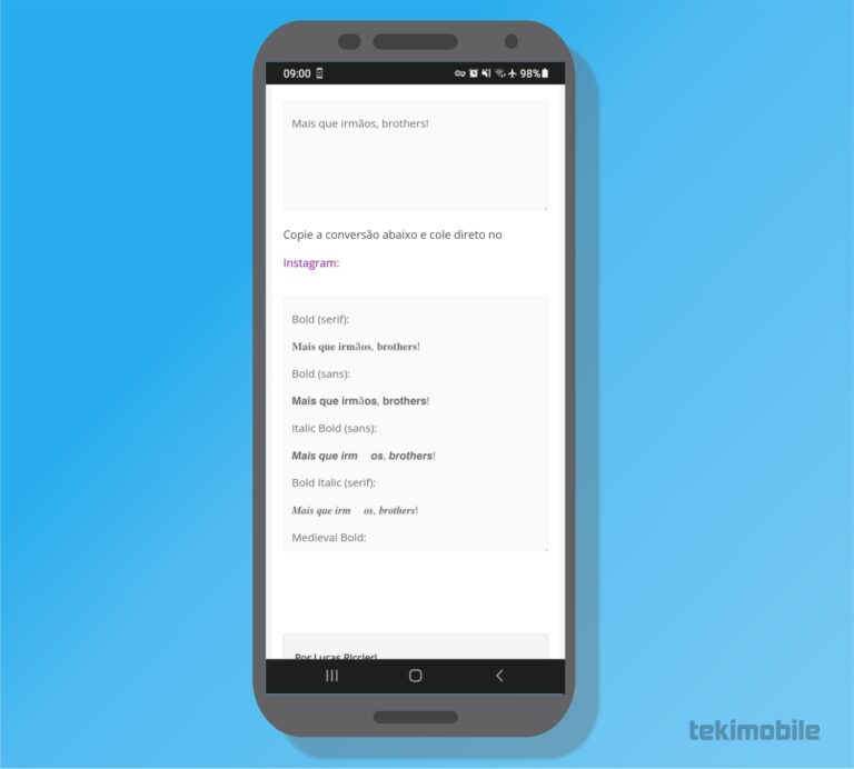 Como usar o texto em negrito no Instagram?
